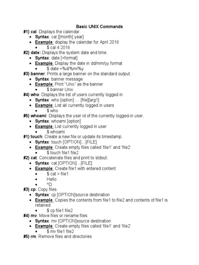 Detailed UNIX Commands | PDF | System Software | Information Retrieval