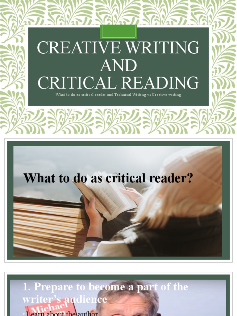 What To Do As Critical Reader and Technical Writing Vs Creative Writing ...