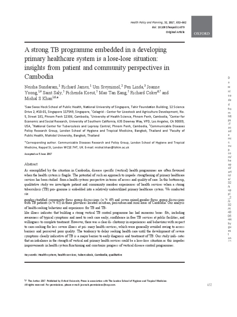 A Strong TB Programme | PDF | Tuberculosis | Health Care