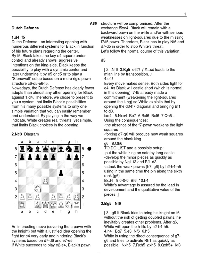 Dutch Defense | PDF | Chess Openings | Traditional Games