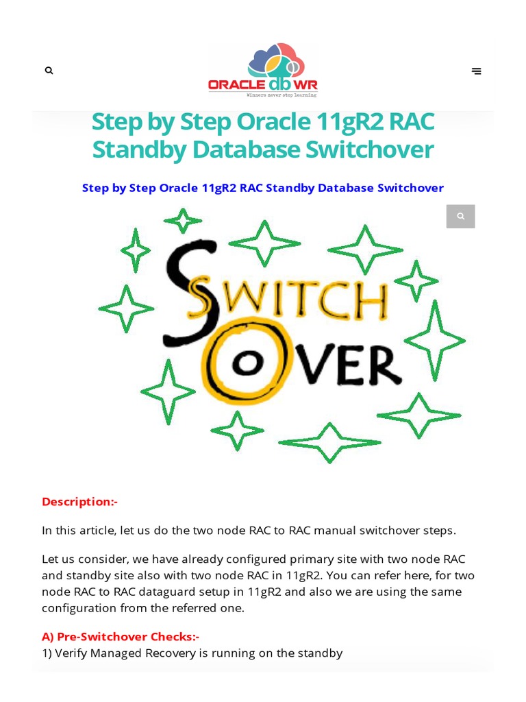 Step by Step Oracle 11gR2 RAC Standby Database Switchover | Download Free PDF | Databases ...