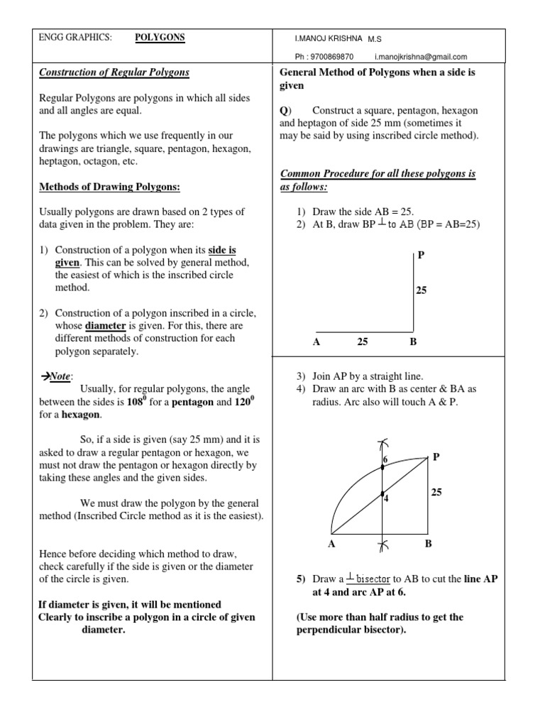 Construction of Regular Polygons | PDF | Circle | Polygon