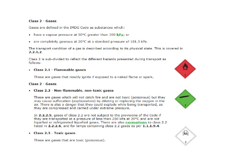 IMDG Class 2 | PDF