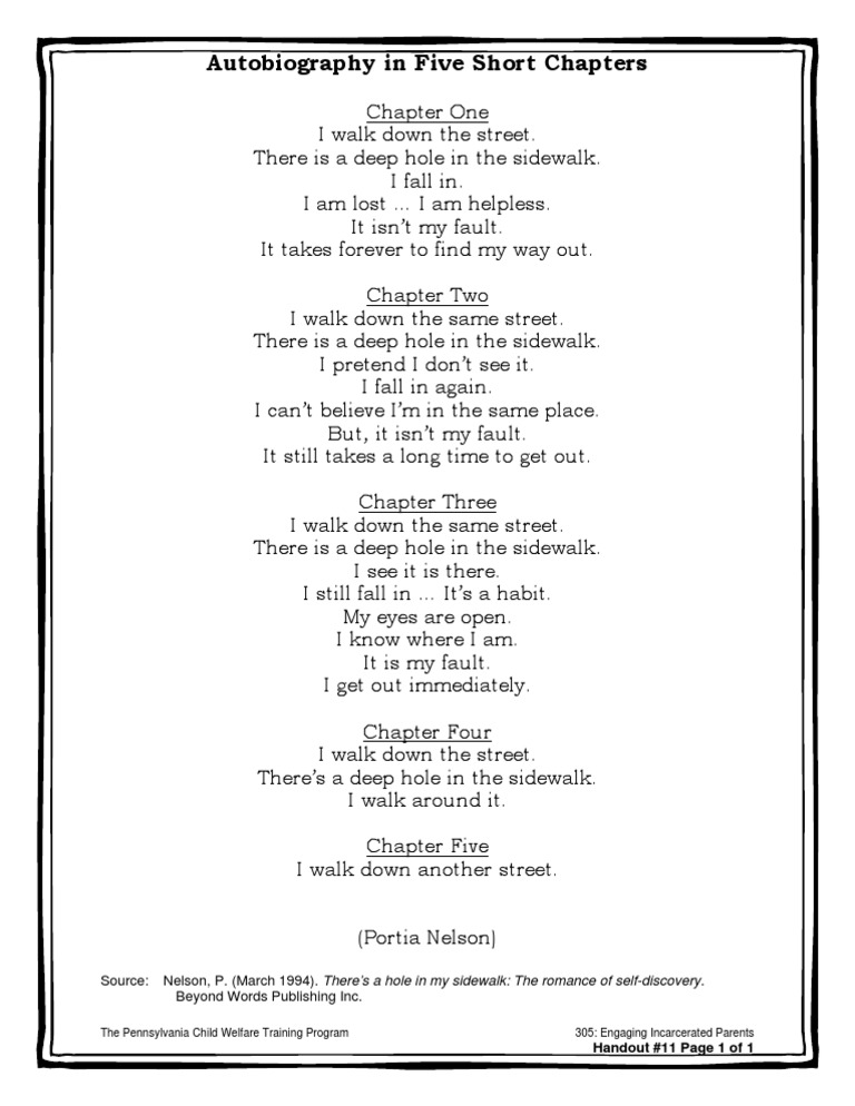 Autobiography in Five Short Chapters | PDF