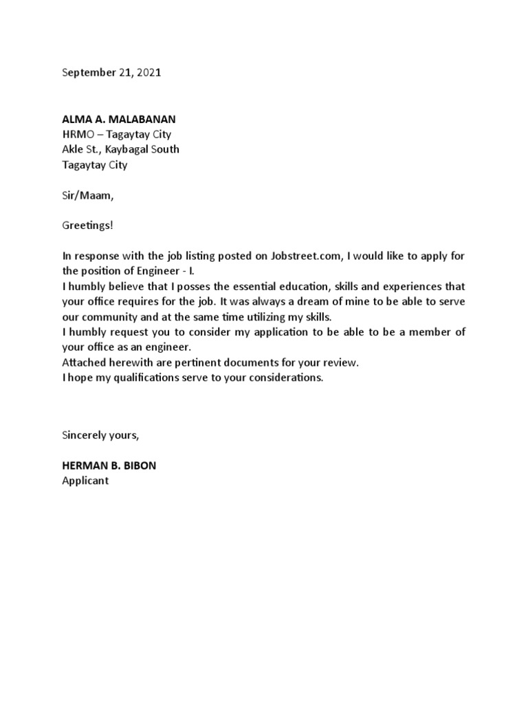 Intention Letter | PDF