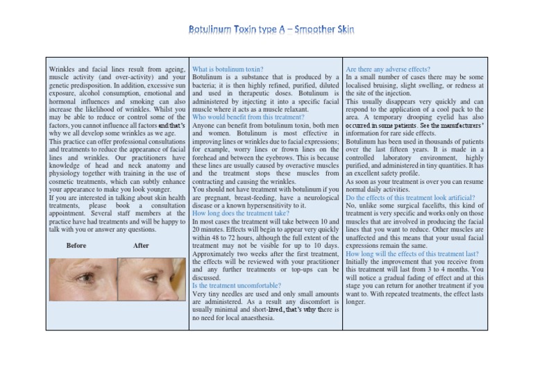 Botox Leaflet | PDF | Botulinum Toxin | Clinical Medicine