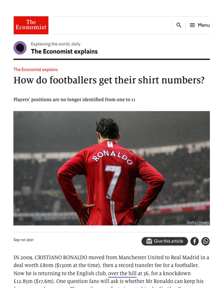 Footballers & Shirt Numbers | PDF | Defender (Association Football ...