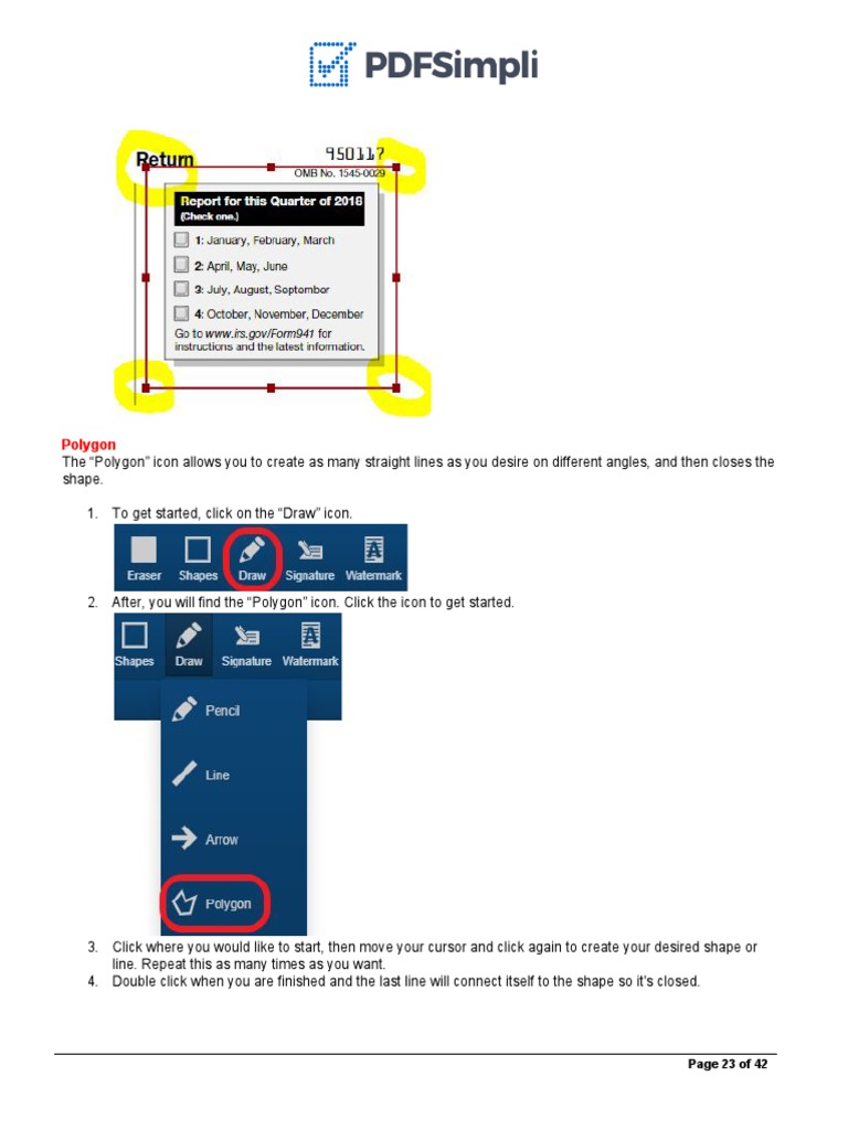 Polygon and PDF Editing Guide | PDF | Button (Computing) | Cursor (User ...