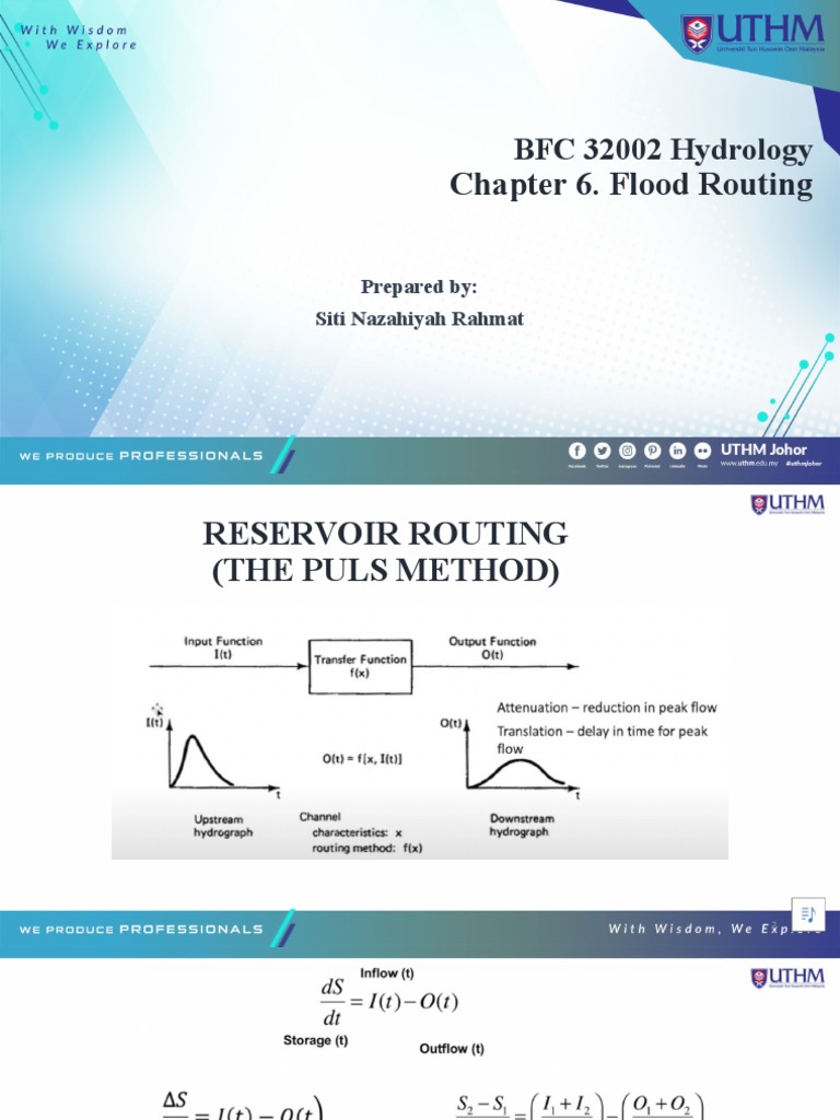 BFC 32002 Hydrology: Chapter 6. Flood Routing | PDF | Discharge ...