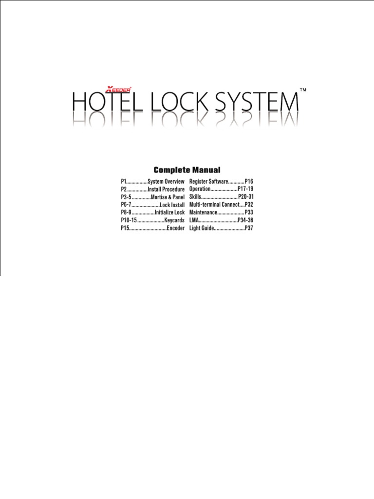 Hotel Lock System Installation Manual | PDF | Door | Electrical Connector