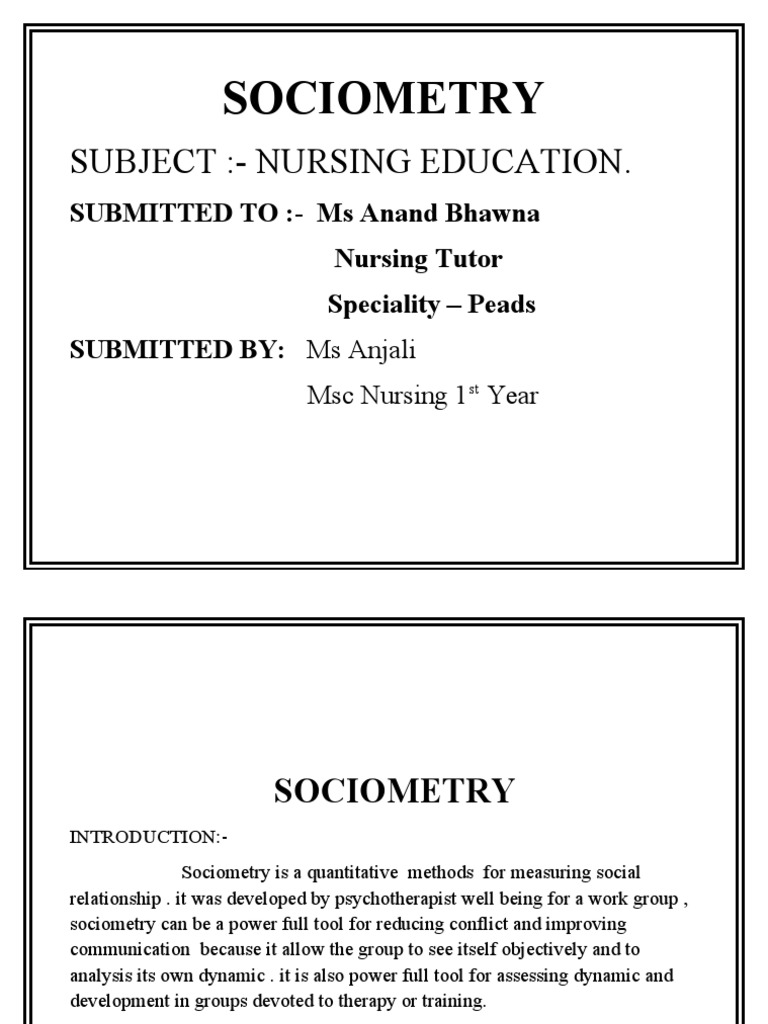 SOCIOMETRY | PDF | Psychology
