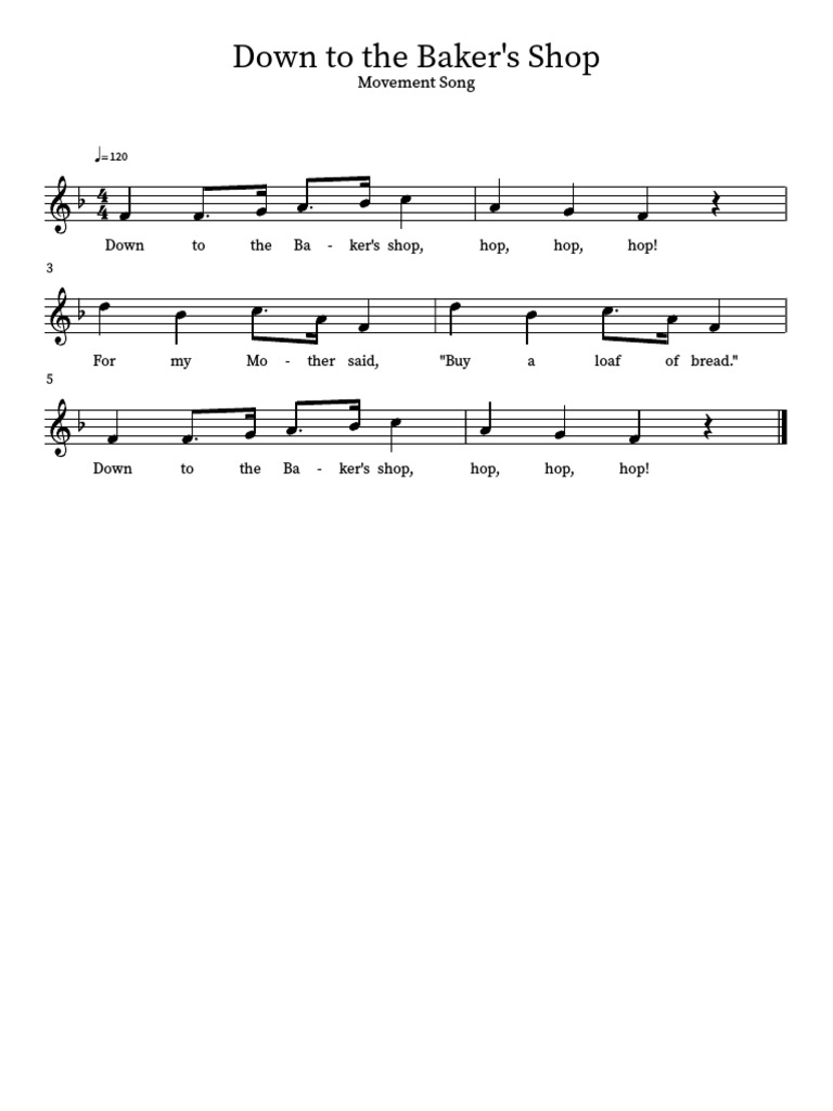 Down to the Baker's Shop Lyrics | PDF