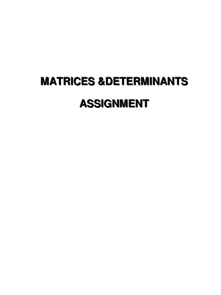 Matrix Det 1 | PDF | Matrix (Mathematics) | Determinant