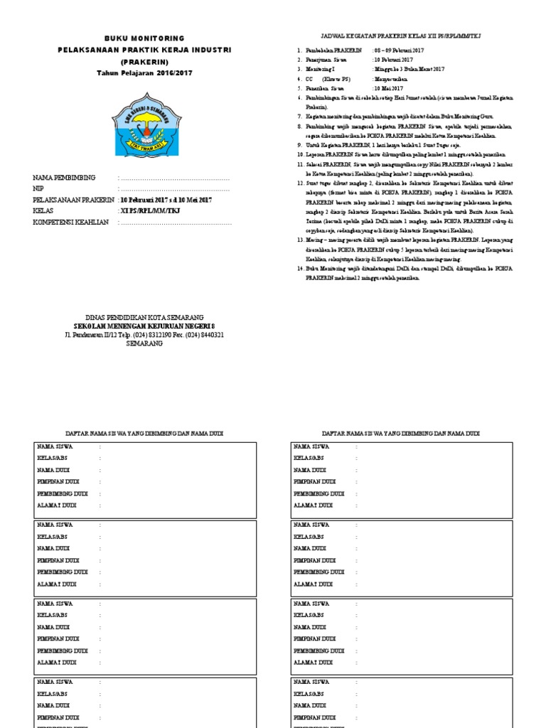 Contoh Buku Monitoring | PDF
