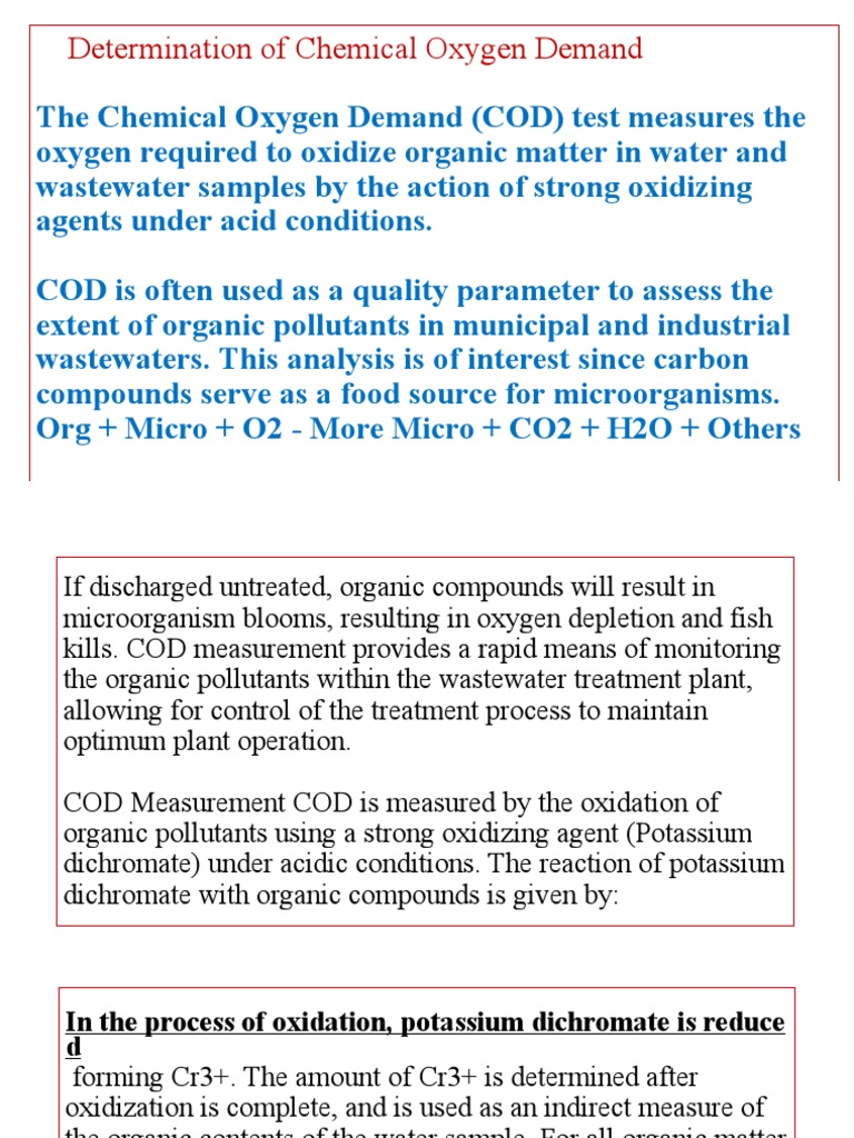 Determination of Chemical Oxygen Demand | PDF | Materials | Chemistry