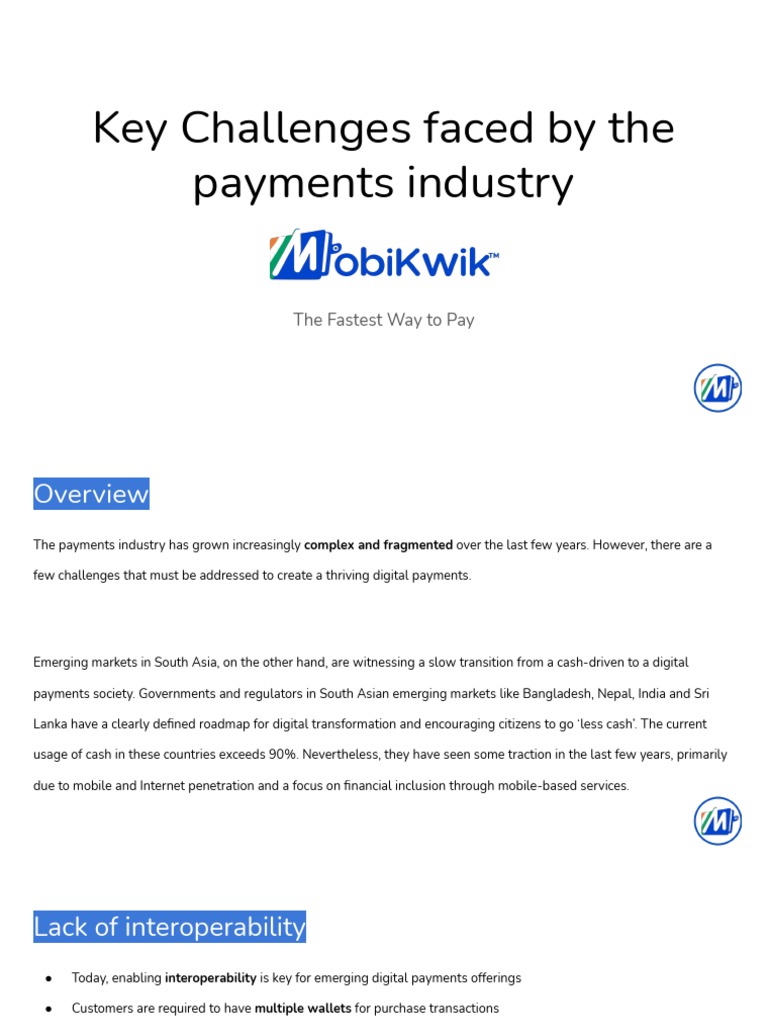Key Challenges Faced by The Payments Industry | PDF | Economies ...