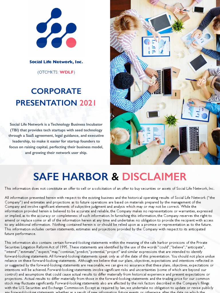 Social Life Network Presentation Deck 2021 | PDF | Startup Company ...