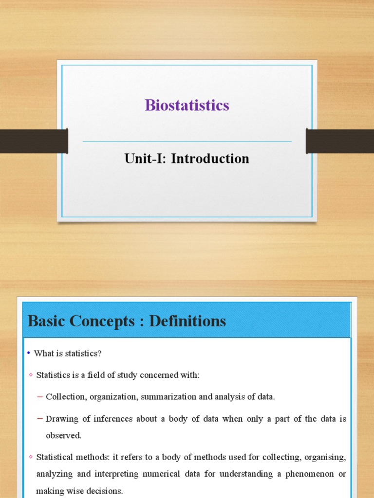Biostatistics: Unit-I: Introduction | PDF | Level Of Measurement | Statistics