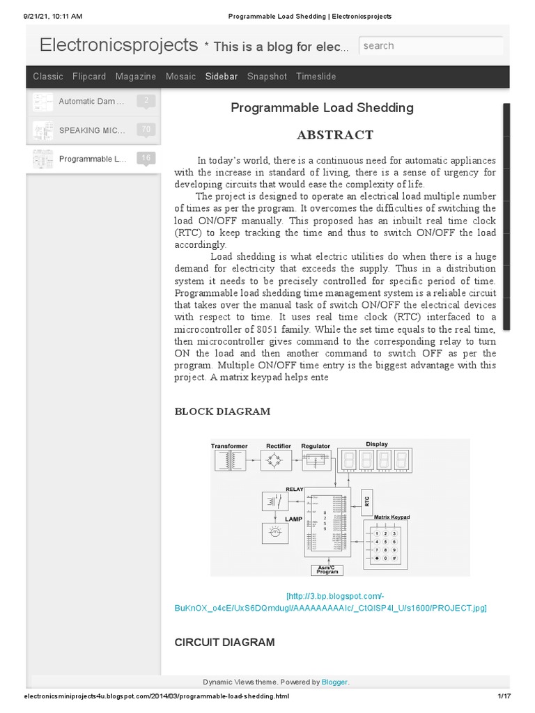 Programmable Load Shedding - Electronicsprojects | Download Free PDF | Microcontroller | Liquid ...