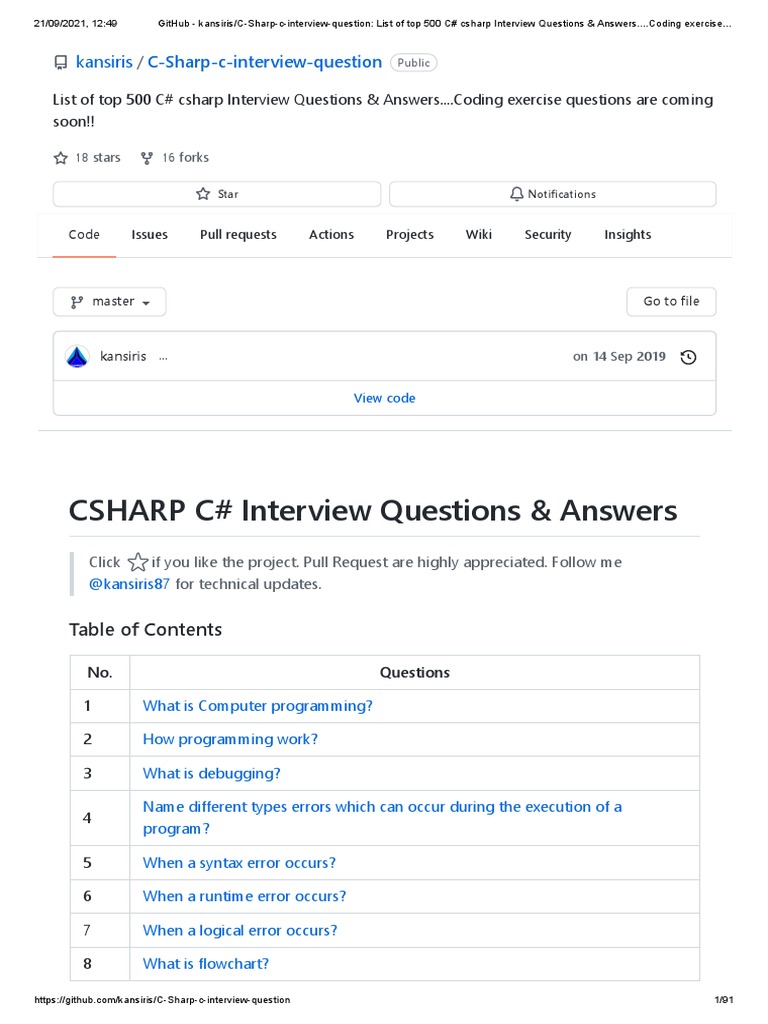 CSHARP C# Interview Questions & Answers | PDF | Parameter (Computer Programming) | C Sharp ...
