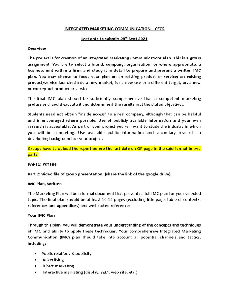 IMC | PDF | Marketing | Swot Analysis