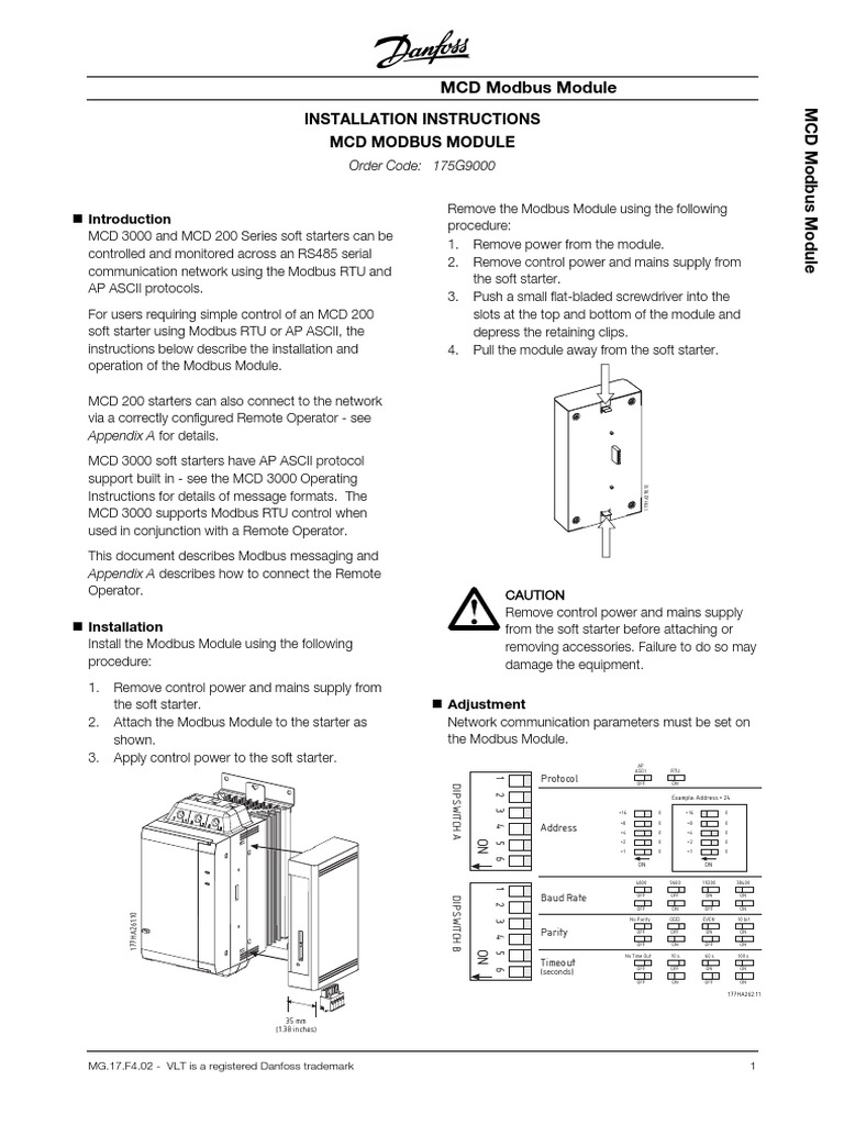 Installation Instructions MCD Modbus Module | PDF | Internet Protocols | Computer Engineering