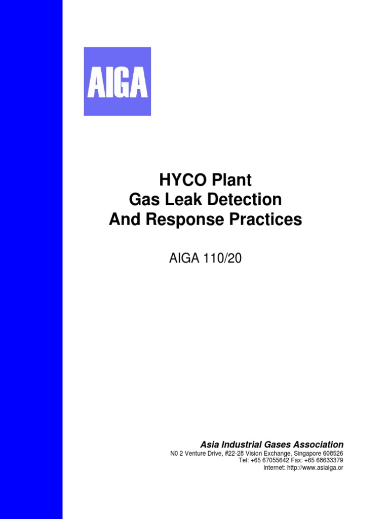 HYCO Plant Gas Leak Detection and Response Practices: AIGA 110/20 | PDF ...