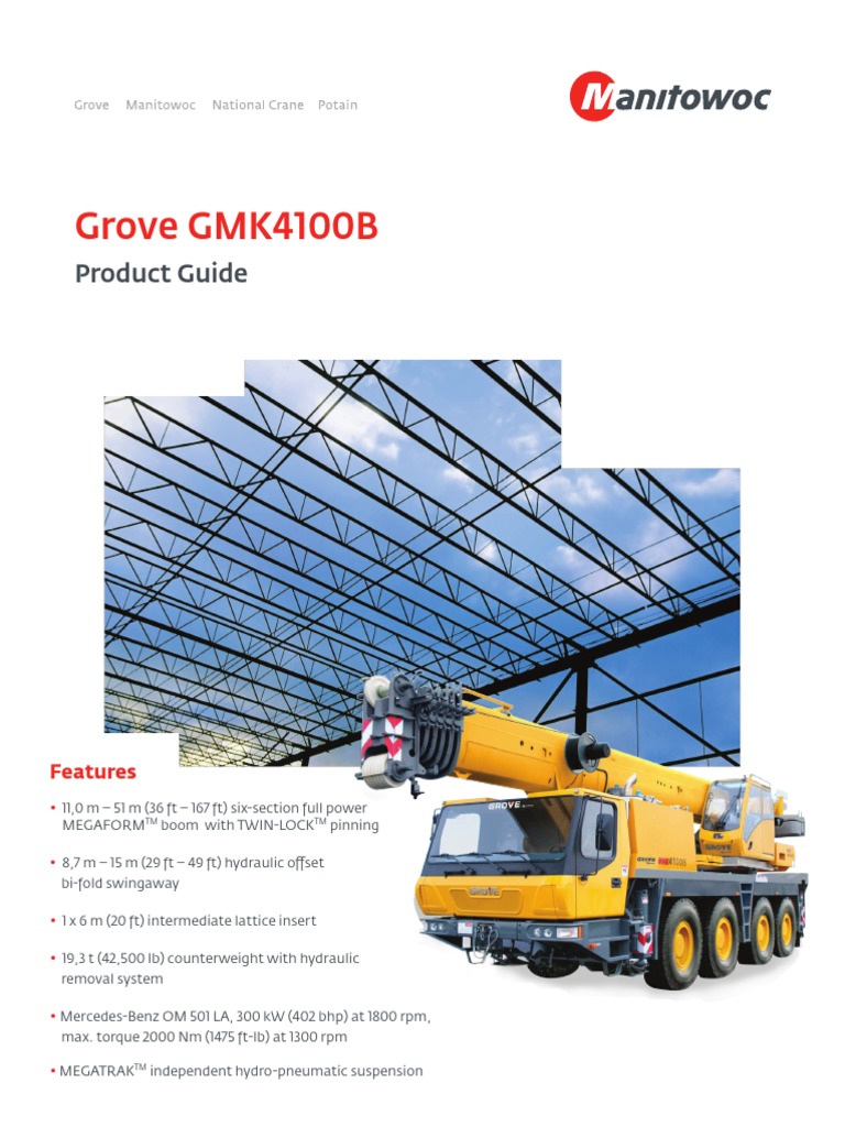 Grove GMK4100B: Product Guide | PDF | Crane (Machine) | Truck