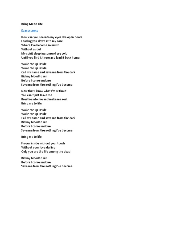 Bring Me To Life | PDF