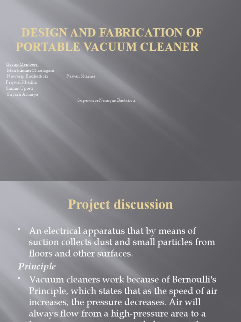 Design and Fabrication of Portable Vacuum Cleaner | PDF | Vacuum ...