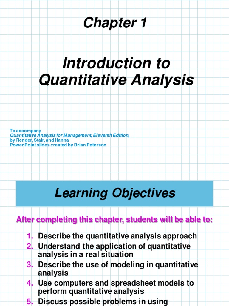 Introduction To Quantitative Analysis | PDF | Statistics | Quantitative ...