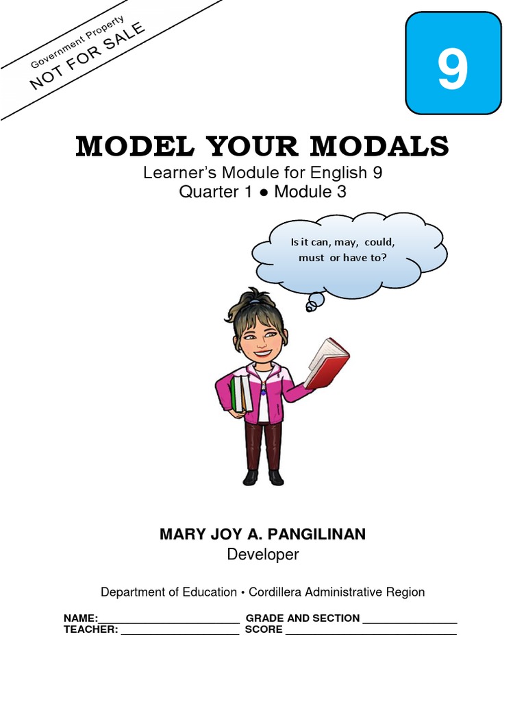 Model Your Modals: Learner's Module For English 9 Quarter 1 Module 3 ...