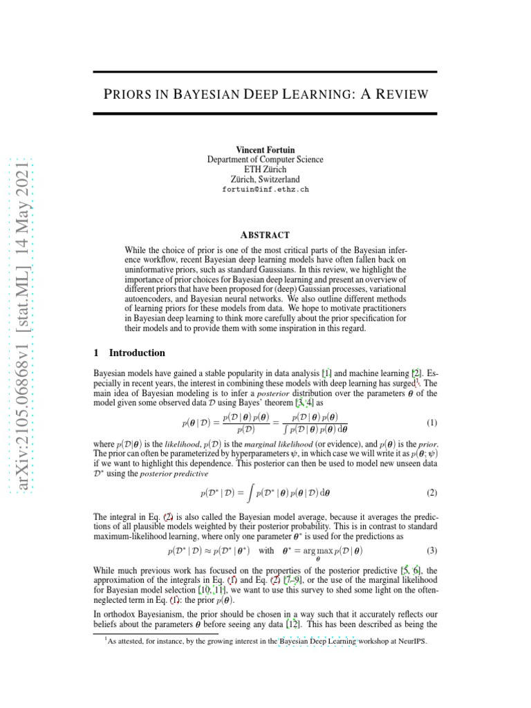 Priors in Bayesian Learning | PDF | Bayesian Inference | Normal Distribution