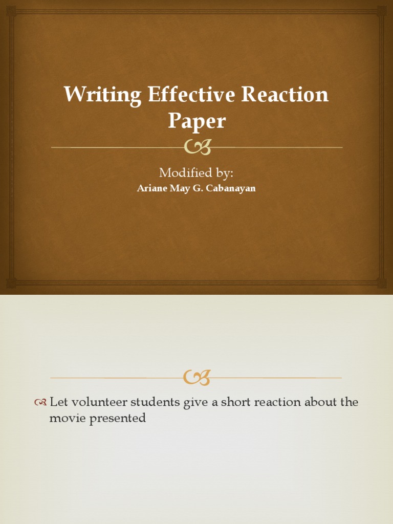Writing Effective Reaction Paper | PDF | Health Sciences