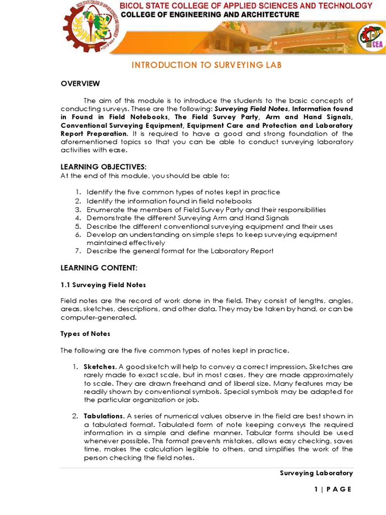 Surveying Laboratory | PDF | Surveying | Measurement
