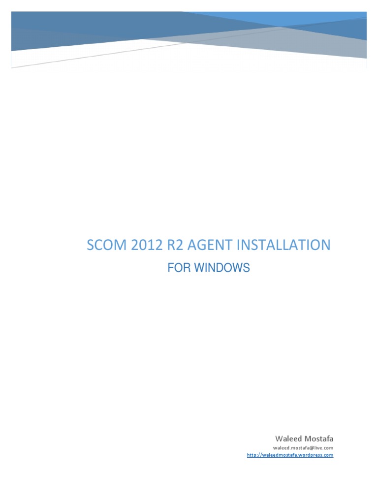 SCOM 2012 R2 Agent Installation For Windows | PDF | Windows Server 2003 ...