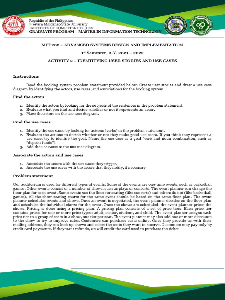 Activity2-Identfying User Stories and Use Cases | PDF | Use Case | Pricing