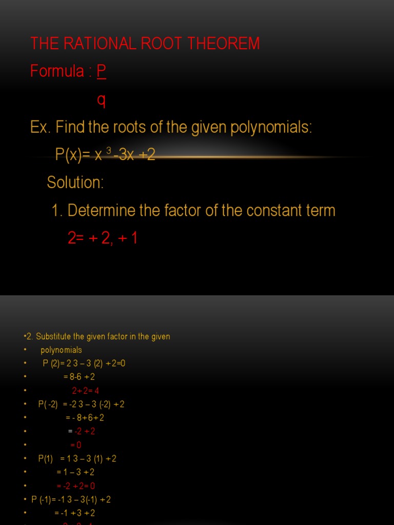 Rational Root Theorem Explained | PDF | Teaching Methods & Materials