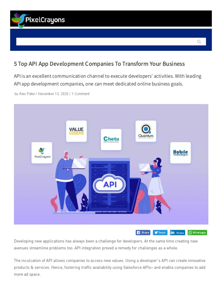 15 Top API Development Companies To Transform Your Business | PDF | Web ...