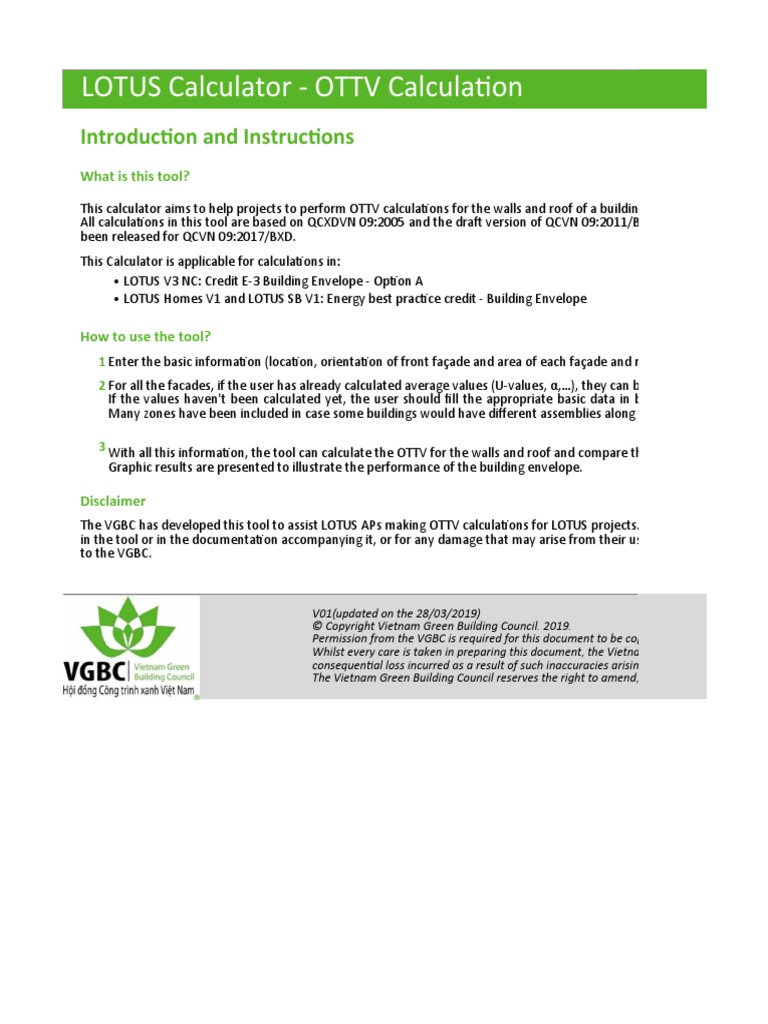 LOTUS Calculator OTTV Calculation 28.03.2019 | PDF | Window ...