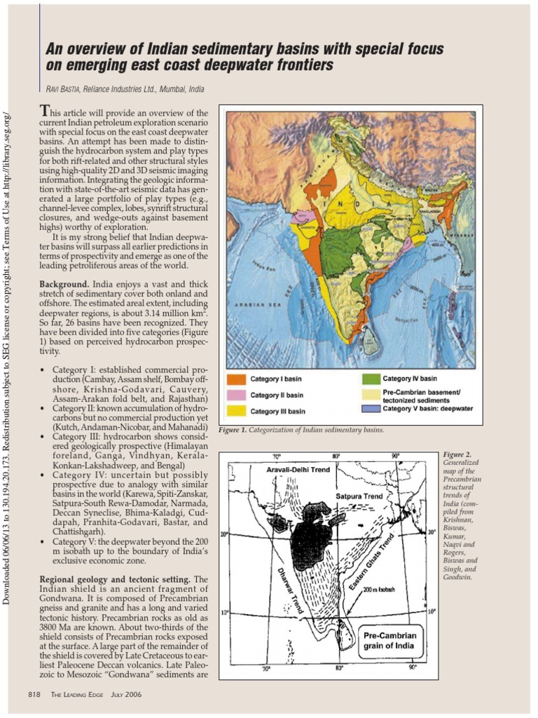 An Overview of Indian Sedimentary Basins With Special Focus On Emerging ...