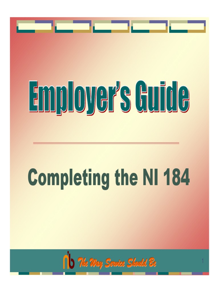 Guide to Completing NI 184 Form | PDF | Employment | Government