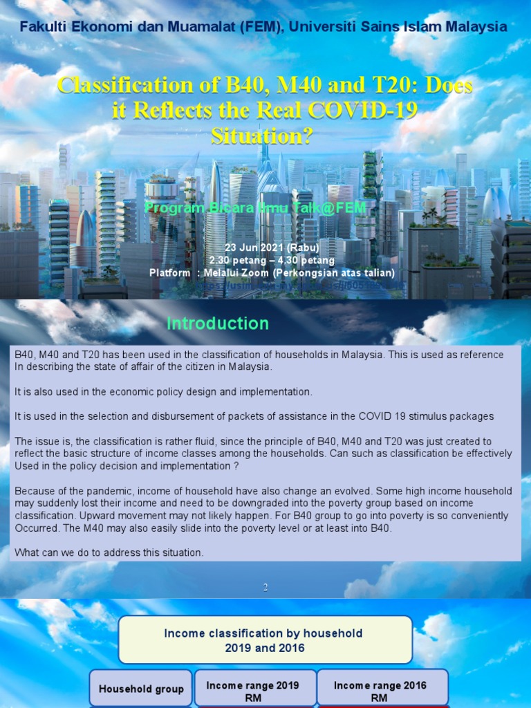 B40, M40, T20 Income Classification (Autosaved) | PDF | Small And ...