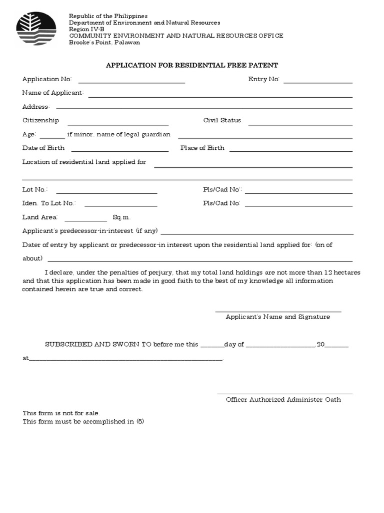 Denr Application Free Patent | PDF