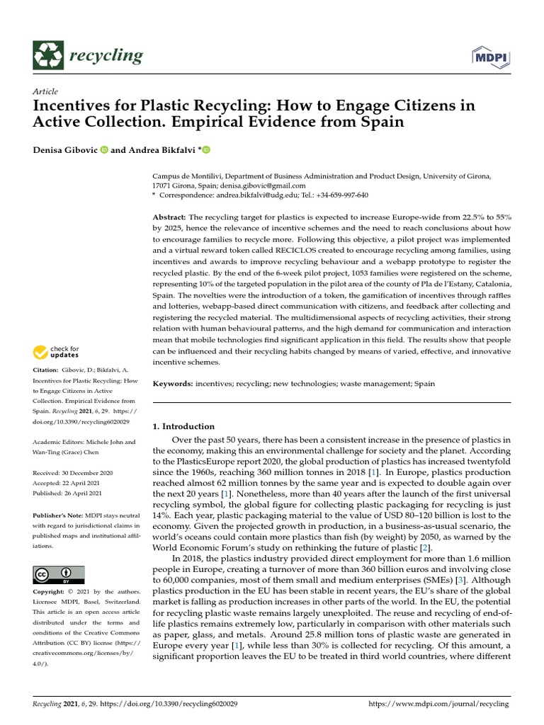 Recycling: Incentives For Plastic Recycling: How To Engage Citizens in ...