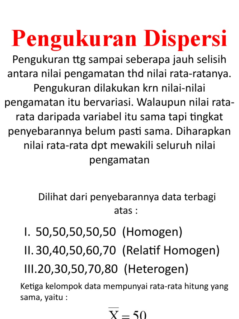 Ukuran Dispersi dan Variabilitas Data | PDF