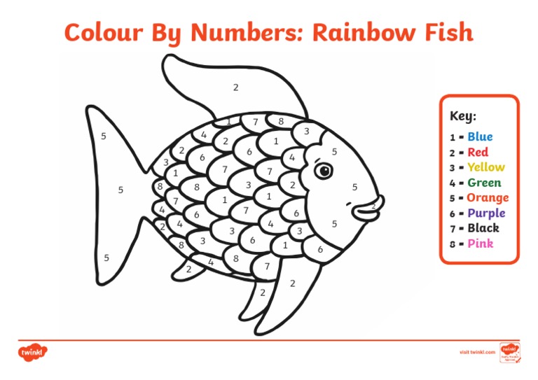 Colour by Numbers Rainbow Fish | PDF