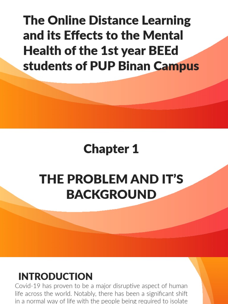 The Online Distance Learning and Its Effects To The Mental Health of ...