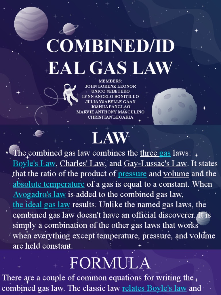 Combined Gas Law Overview and Examples | PDF | Gases | Temperature