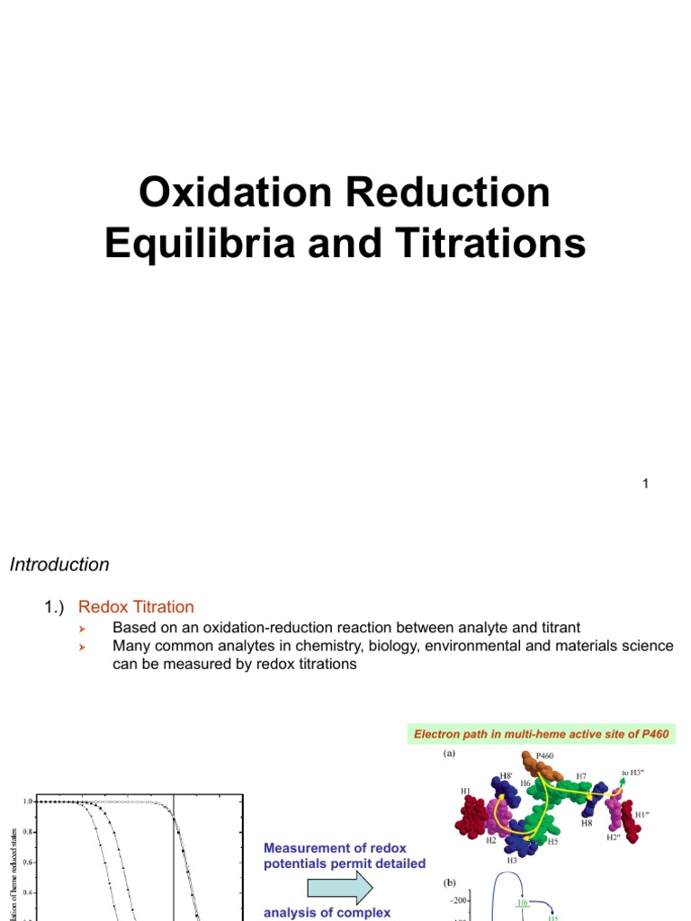 Redox Titration Curves | PDF | Chemistry | Titration